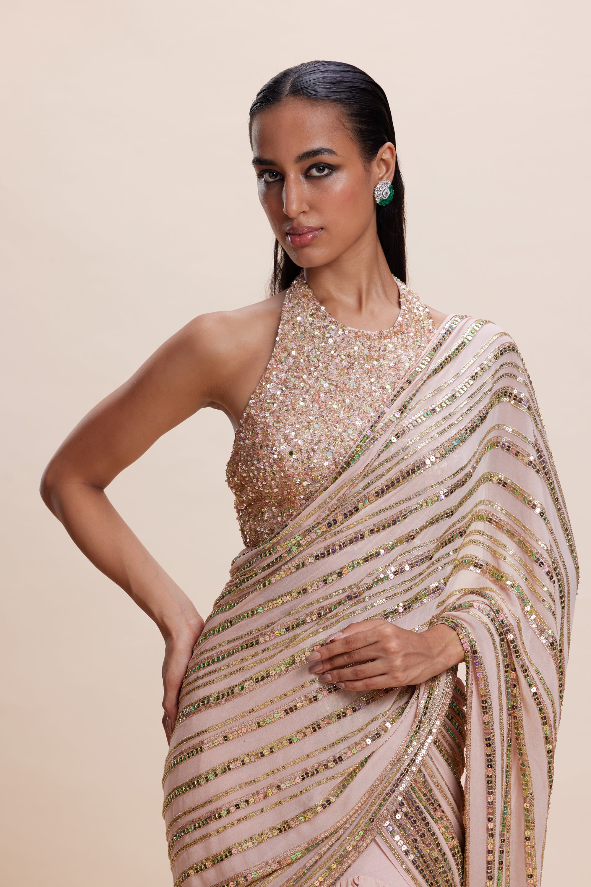 Pink Ruffle Saree – Kangana Trehan